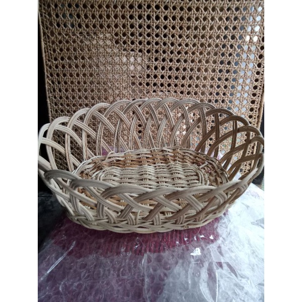 Jual keranjang buah (bahan rotan tidak bambu)- keranjang makanan ...