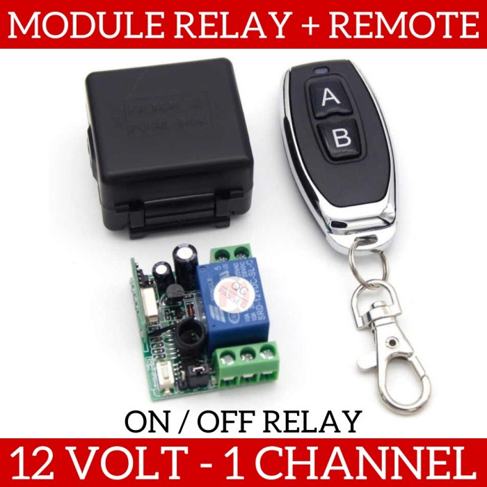 Jual Module 12V Wireless Relay Switch 1CH Plus RF Remote Control On Off ...