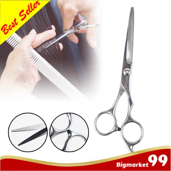 Jual Gunting Rambut Full Stainless Steel Model Flat Cut Salon ...