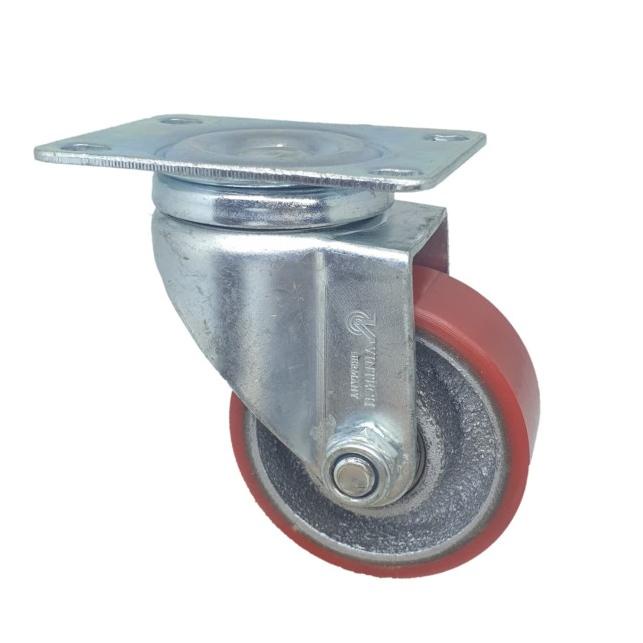 Jual Roda PU Flat Besi Cor Medium Duty Vintech Germany 3 inch Plat ...