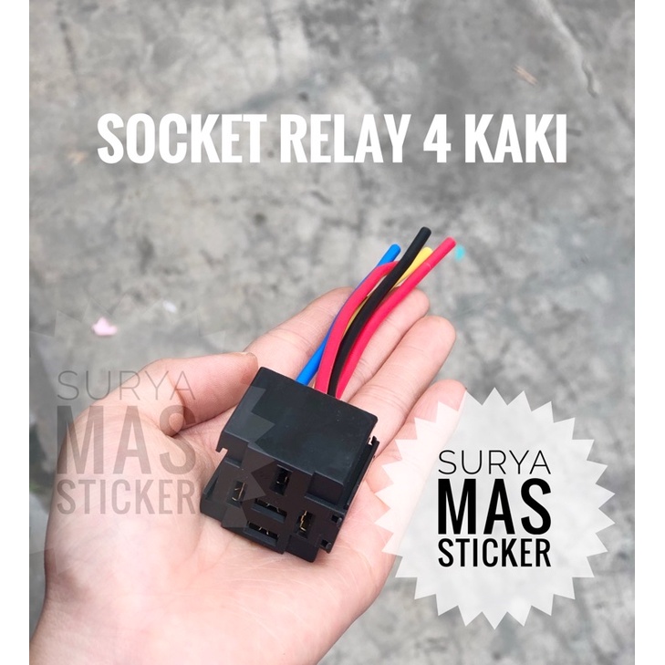 Jual Socket Soket Relay 4 Kaki Kabel Tembaga Serabut Rumah Riley 4 Pin ...