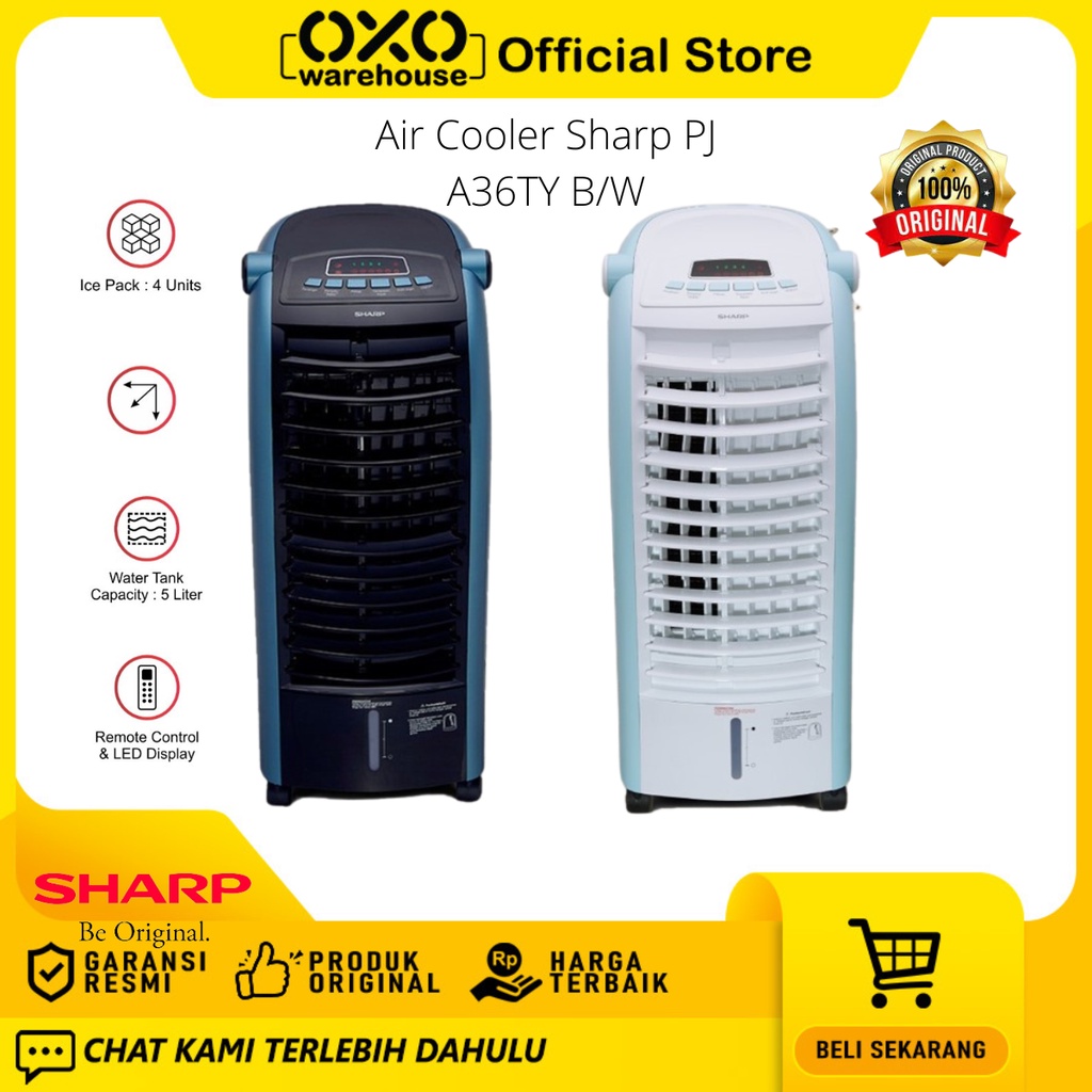 Jual Sharp Air Cooler PJ A36TY B/W Ruangan Portable Tangki Air 6 Liter ...