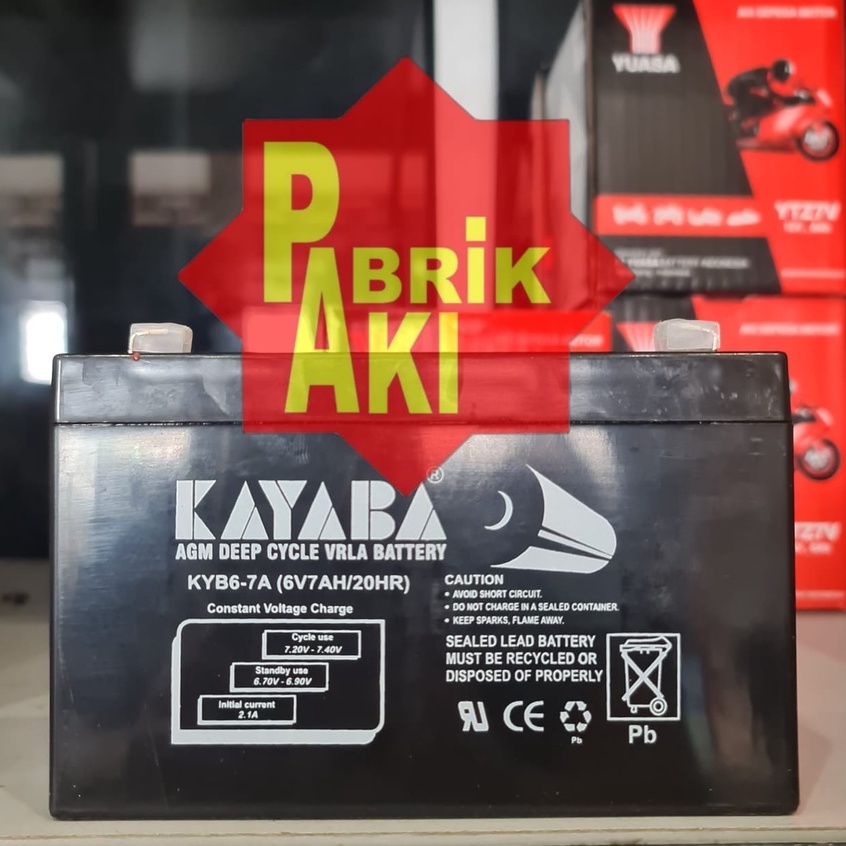 Jual AKI UPS KAYABA AGM DEEP CYCLE VRLA BATTERY KYB 6-7 6V 7Ah SOLAR ...