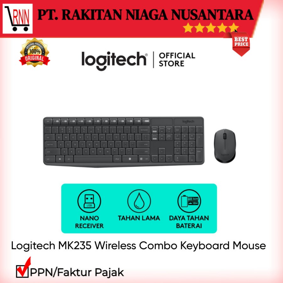 Jual Logitech MK235 Wireless Keyboard dan Mouse | Shopee Indonesia