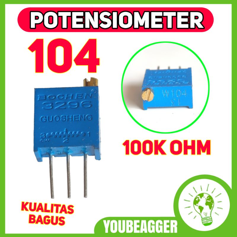 Jual TRIMPOT MULTITURN 104 100k ohm potensiometer | Shopee Indonesia