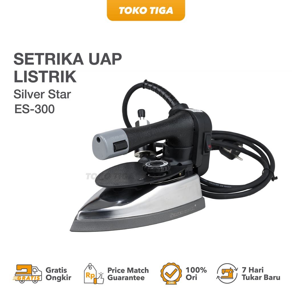 Jual Setrika Uap Listrik Gantung Infus Silver Star ES300/ES-300 1000 ...
