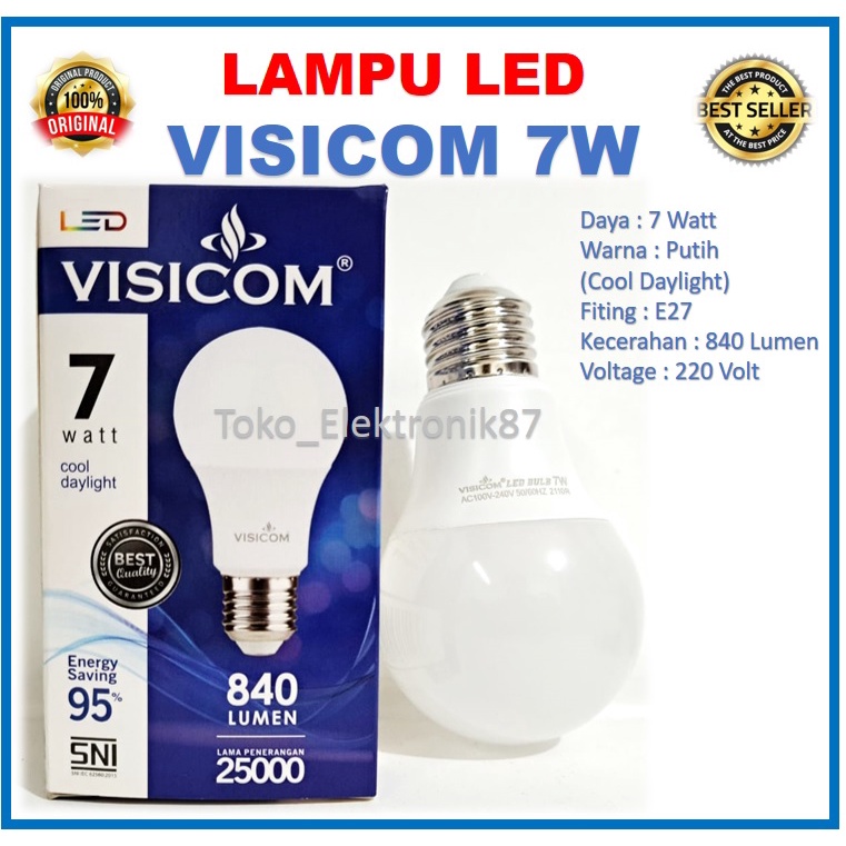 Jual Lampu Led Visicom 7W Bohlam 7 Watt Bulb | Shopee Indonesia