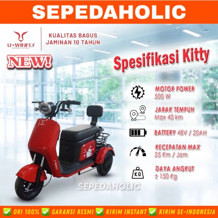 Jual Sepeda Motor Listrik UWINFLY KITTY Roda Tiga 500 Watt Electric ...