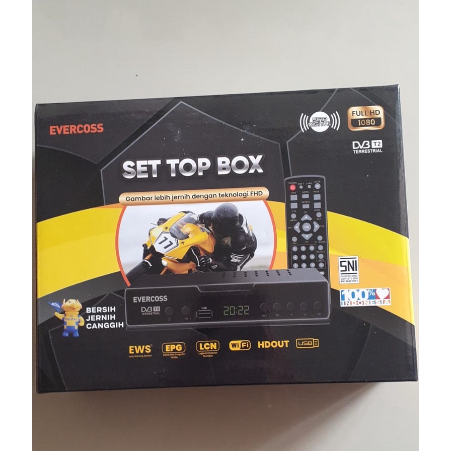 Jual Set Top Box STB TV Digital DVBT2 Evercoss STB Pro DVB-T2 UHF SNI | Shopee Indonesia