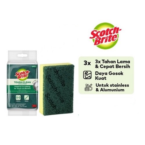 Jual SPONS SABUT CUCI PIRING SCOTCH BRITE ID-368 TOUGH CLEAN SCRUB ...