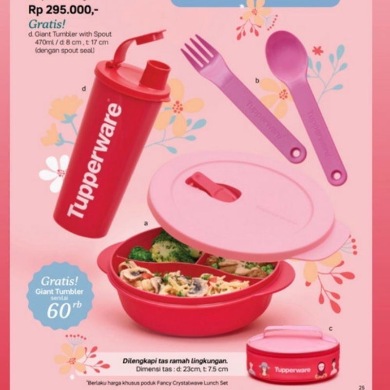 Jual Crystalwave Lunch Set Tupperware free Giant Tumbler | Shopee Indonesia