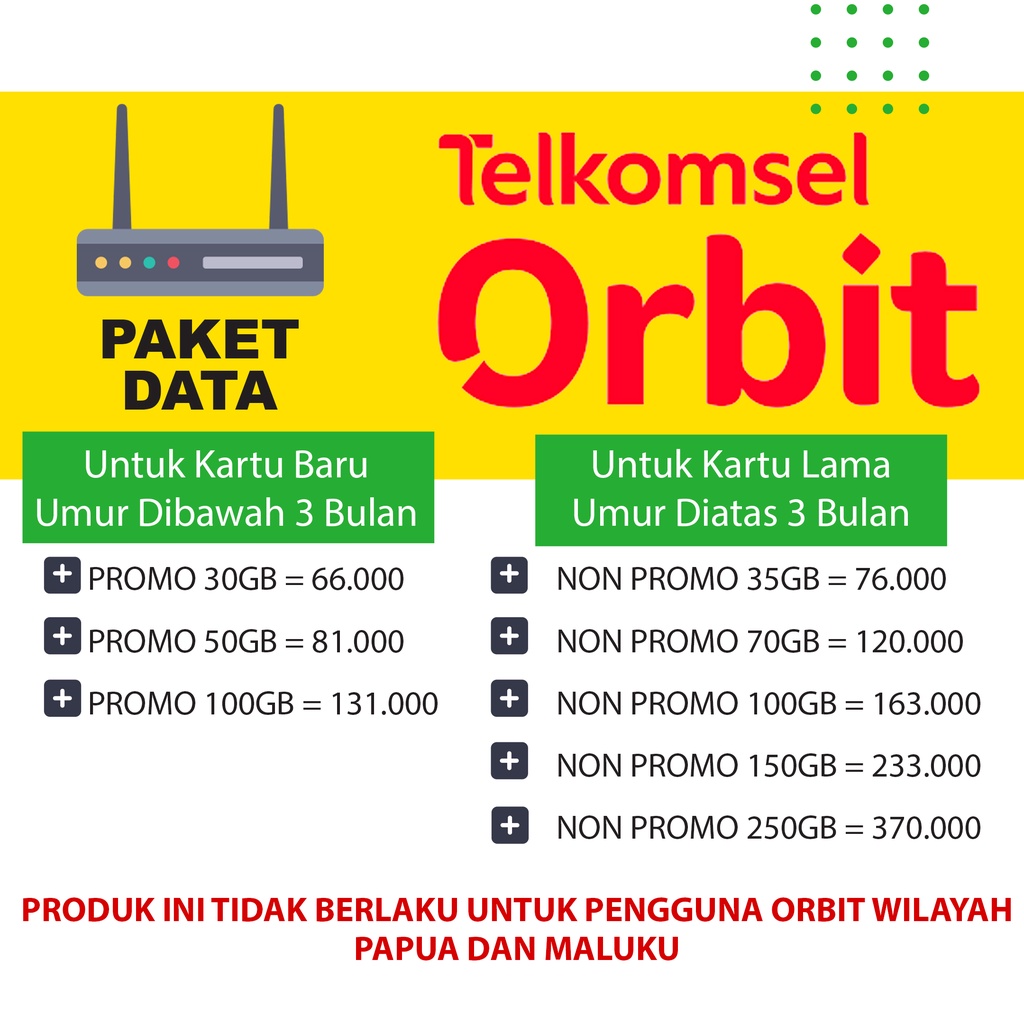 Jual PAKET DATA INTERNET ORBIT TELKOMSEL MURAH | Shopee Indonesia
