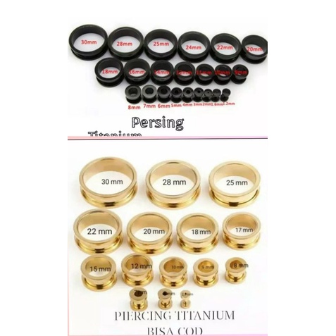 Jual anting pria titanium PIERCING EAR PLUG titanium anti karat ready ...