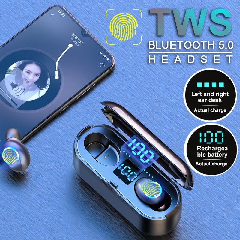 Jual PROMO!!! Headset Bluetooth TWS F9 Handsfree Earphone Wireless ...