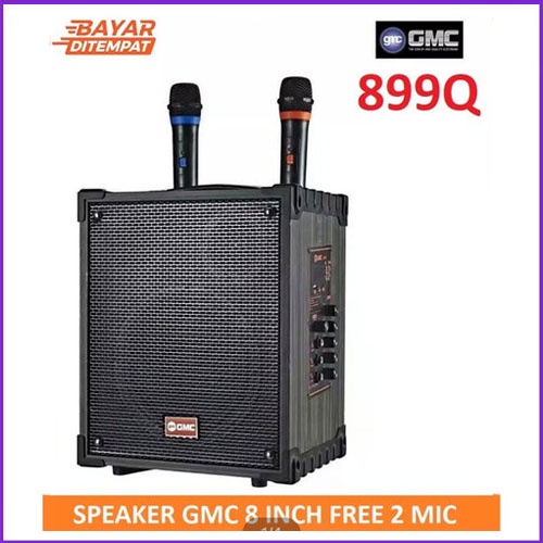 Jual GMC 899Q SPEAKER PORTABLE BLUETOOTH 8 INCH + 2 MIC WIRELESS harga ...