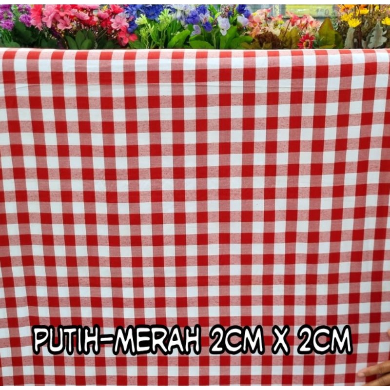 Jual Kain Kotak-Kotak Taplak Hitam- Merah, Hitam-Hijau, Putih-Merah ...