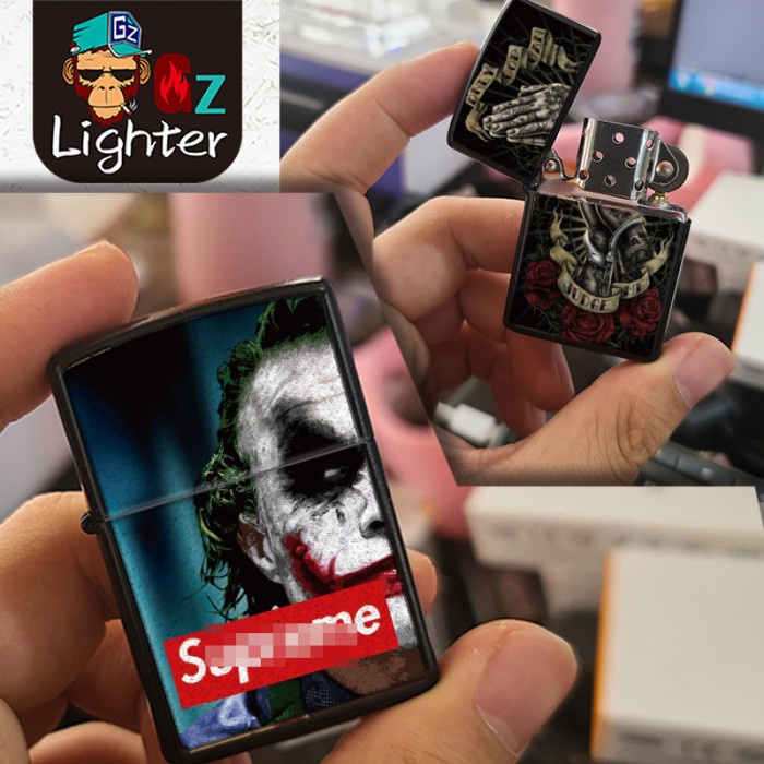 Jual Korek Murah Supreme Cetak 2 Sisi Joker Harley Quinn Jack Daniel | Shopee Indonesia