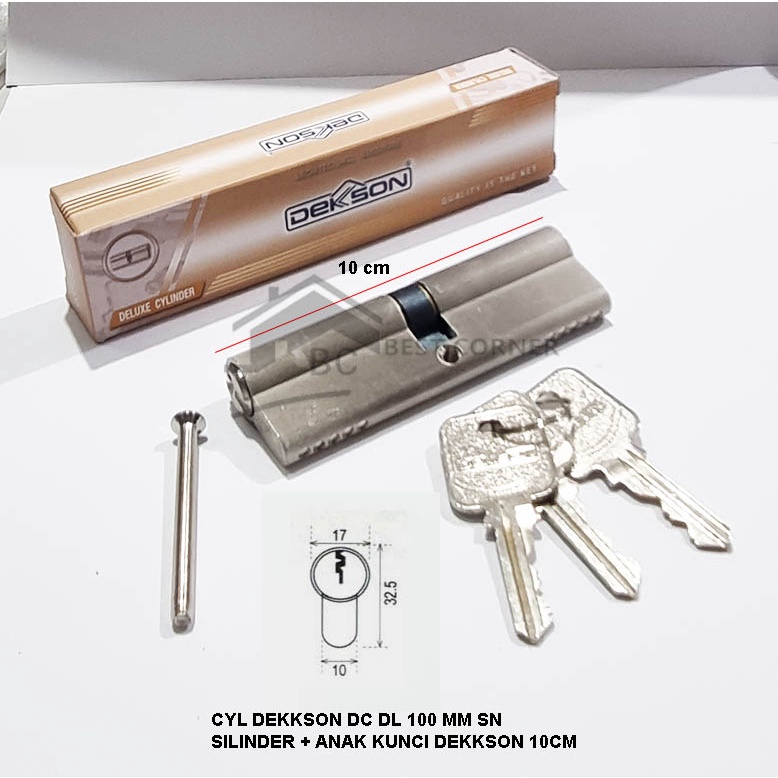Jual Silinder Kunci Pintu Dekkson 10 cm / Cylinder DEKSON DC DL 100mm ...