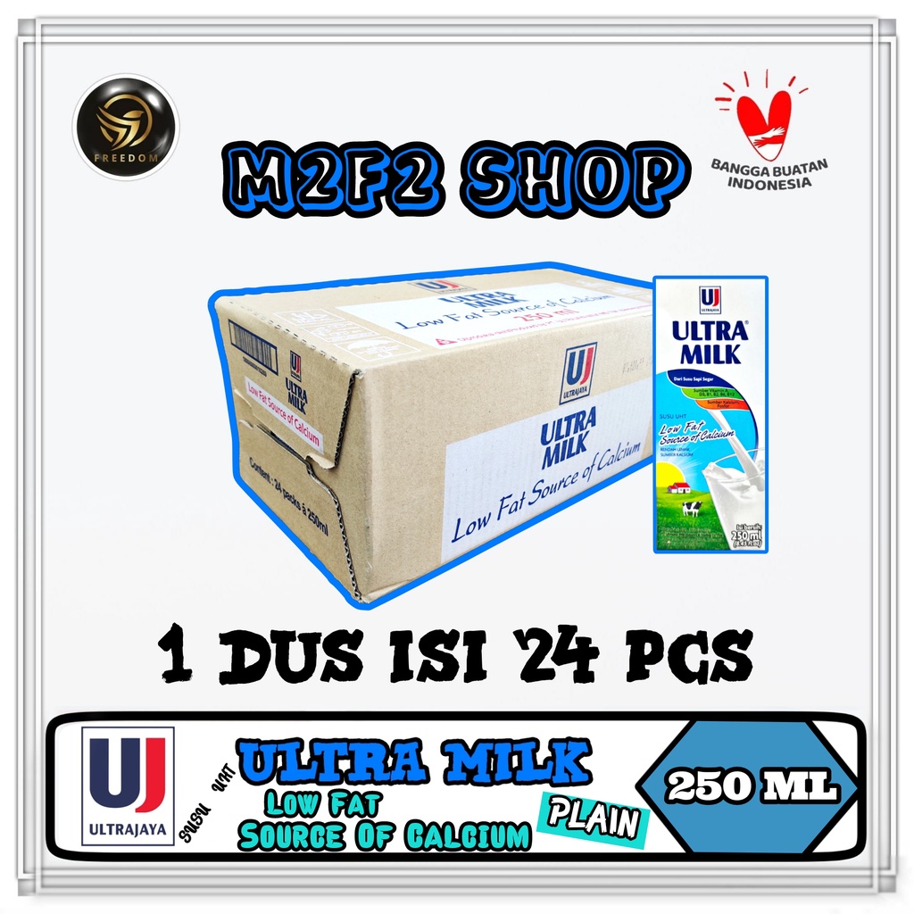 Jual Susu Ultra Milk Rasa Low Fat Source of Calcium Kotak UHT | Plain - 250 ml (Kemasan Karton ...