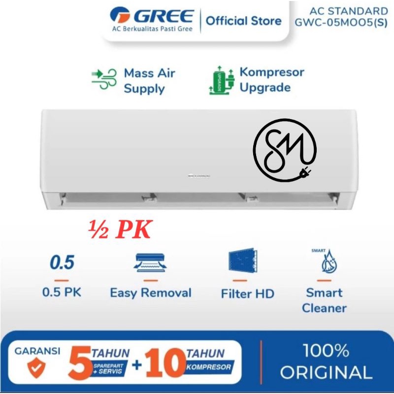 Jual AC Gree 1/2 PK Split GWC 05N1 Instan Standard 0.5 N1 | Shopee ...