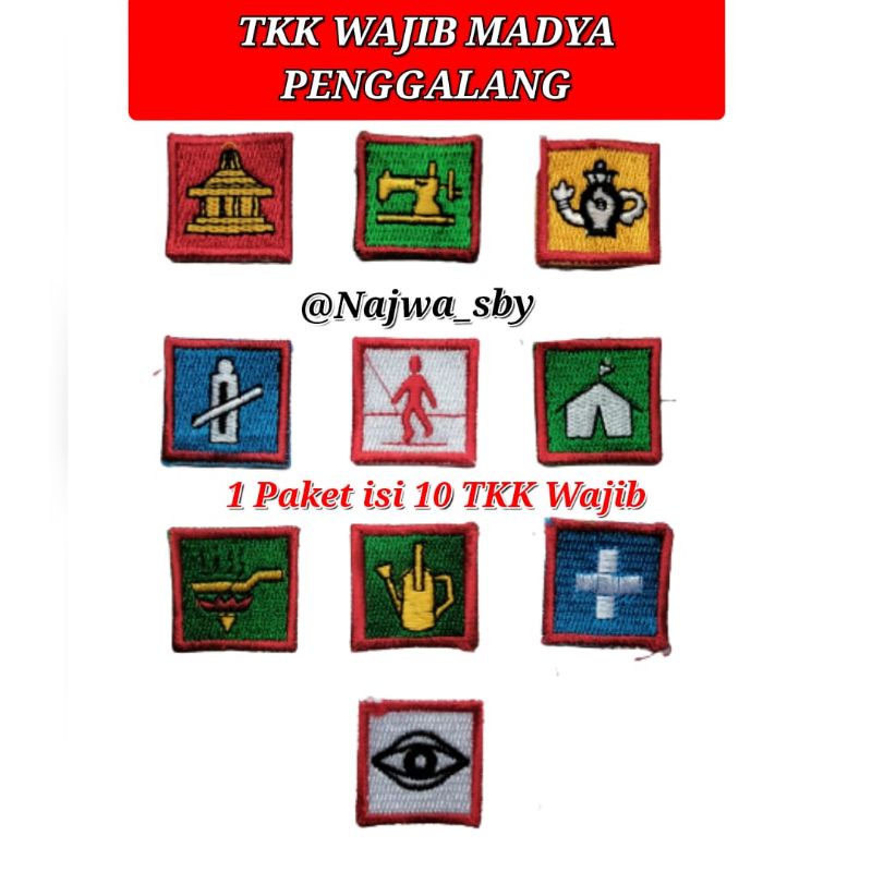 Jual BET / BADGE TKK WAJIB MADYA PENGGALANG ( HARGA 1 PAKET = ISI 10 TKK WAJIB ) | Shopee Indonesia