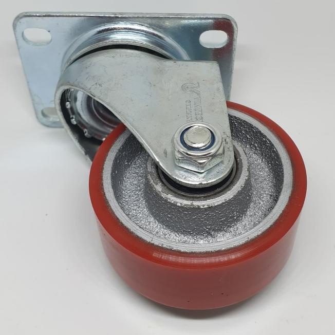 Jual Roda PU Flat Besi Cor Medium Duty Vintech Germany 3 inch Plat ...