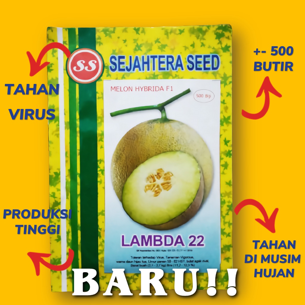 Jual Benih Melon LAMBDA 22 F1 / Bibit Melon Tahan Virus Lambda22 ...