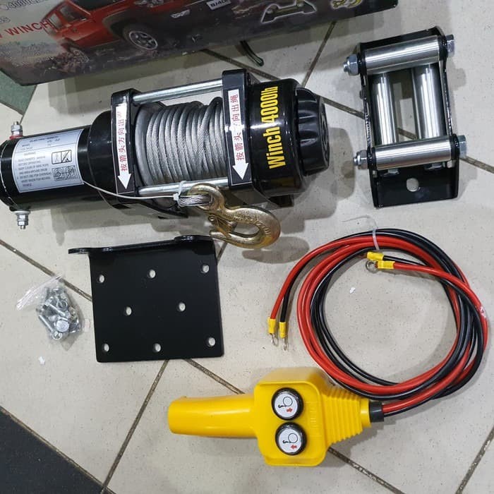 Jual ELECTRIC WINCH ATV HOIST 2000 KG WINCH 4000 LBS | Shopee Indonesia