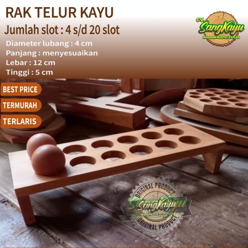 Jual Rak telur 4-20 slot rustic chicken egg rack penyimpanan box telur ...