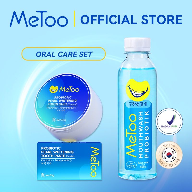 Jual READY MeToo Pasta Gigi Bubuk + Obat Kumur 1 Set | Shopee Indonesia