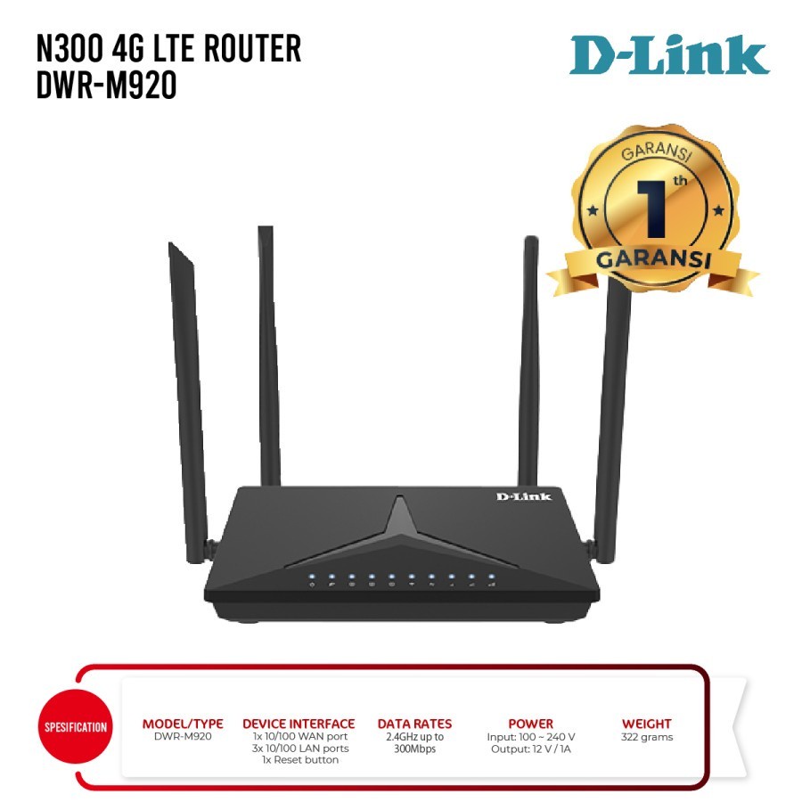 Jual D-Link / Dlink DWR-M920 4G N300 LTE Router | Shopee Indonesia
