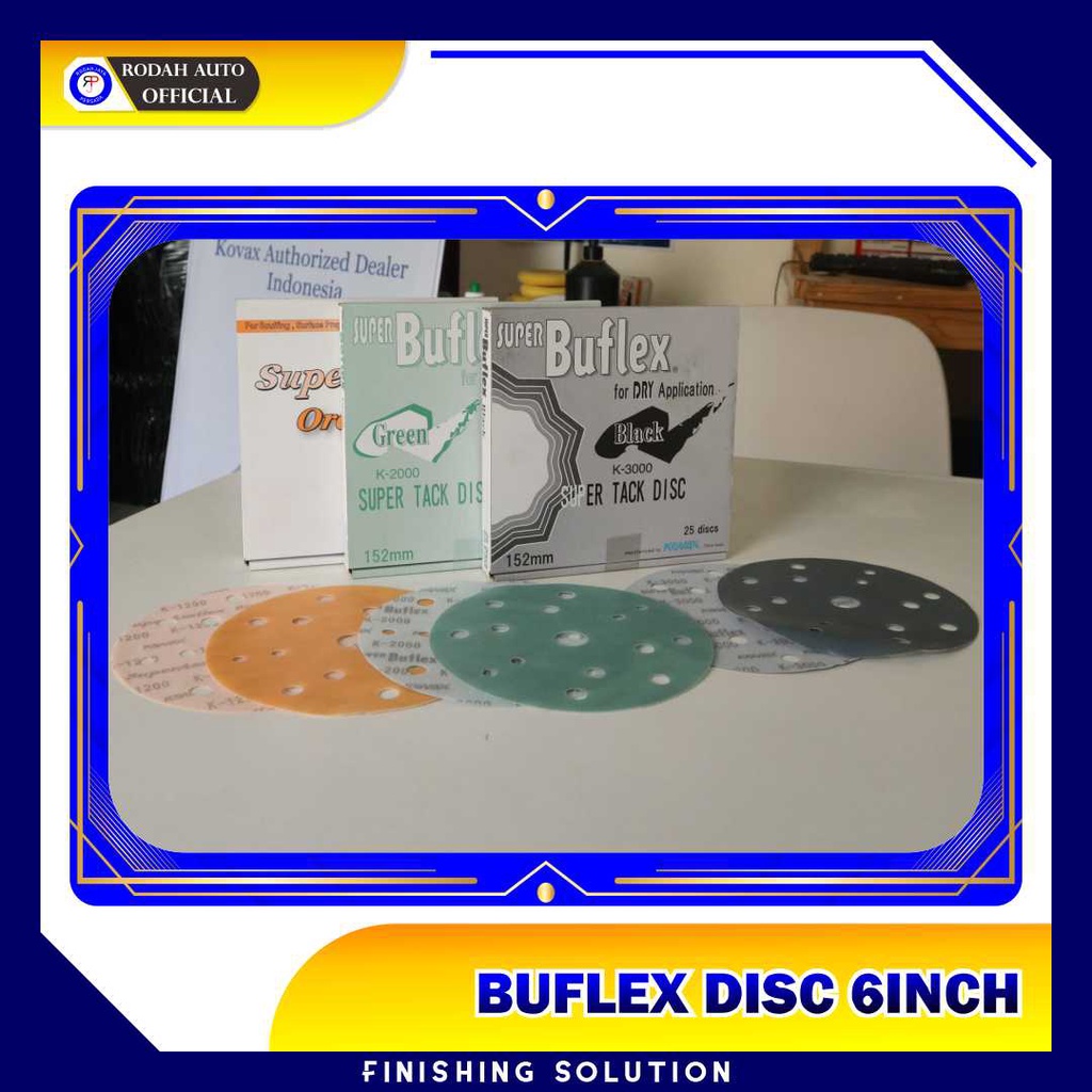Jual AMPLAS BULAT 6'IN KOVAX ASSILEX DAN BUFLEX (DRY SANDING 15 HOLE) | Shopee Indonesia