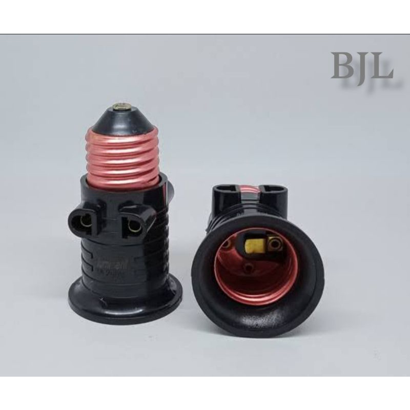 Jual fiting Kombinasi Lumment / Fitting Gantung Lampu E27 Colokan Listrik 2 Cabang Kuningan SNI ...