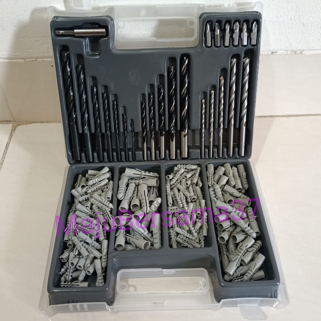 Jual Mata bor lengkap 300pc mata bor besi - beton - kayu mata obeng 4 ...