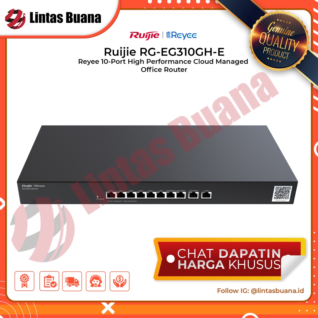 Jual Ruijie Reyee RG-EG310GH-E Reyee 10-Port High Performance Cloud Managed Office Router ...
