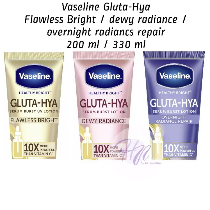 Jual Vaseline Gluta-hya dewy radiance / flawless bright / overnight ...