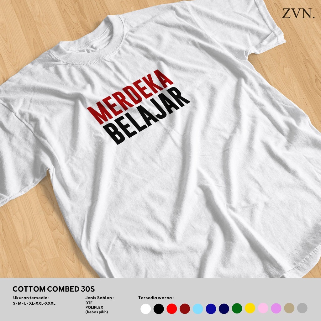 Jual BAJU KAOS CUSTOM DESIGN MERDEKA BELAJAR - ZVN | Shopee Indonesia