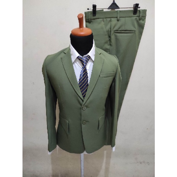 Jual 1 stel Jas sage green Wedding Jas Pria Stelan sage green Jas nikah sage green dan Celana ...