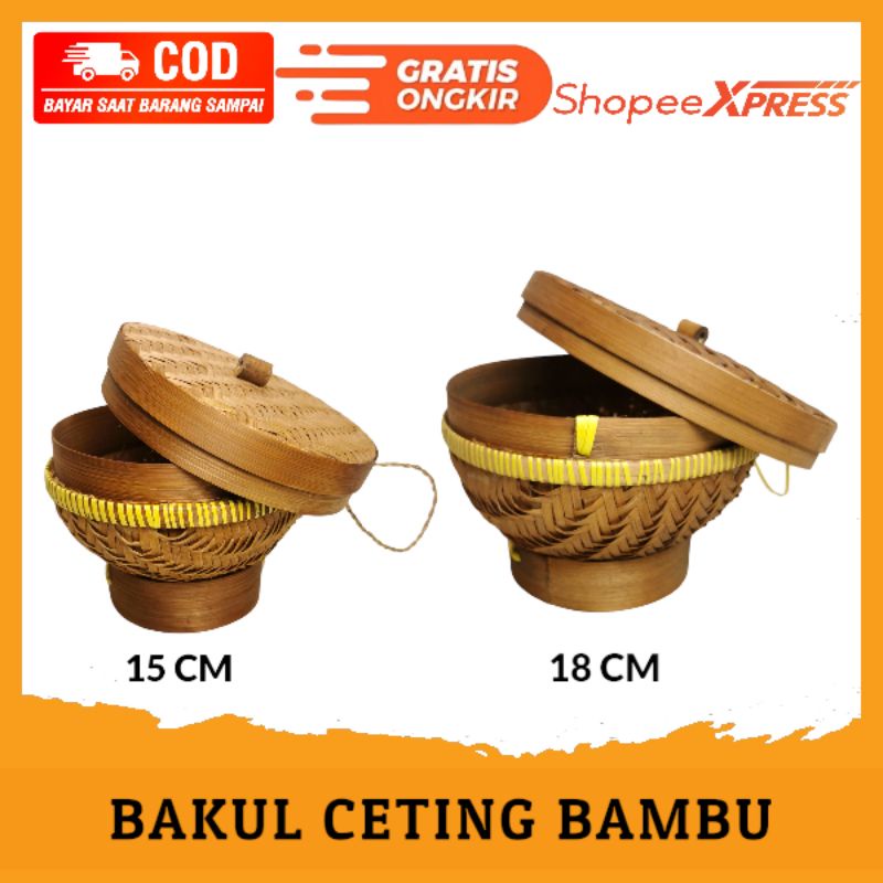 Jual Bakul Ceting Wadah Nasi Bambu 15 Cm, 18 Cm 20 cm | Shopee Indonesia