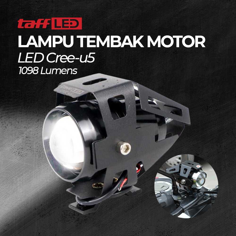 Jual Lampu Sorot Motor LED Projector Headlight Cree-U5 1200 Lumens ...