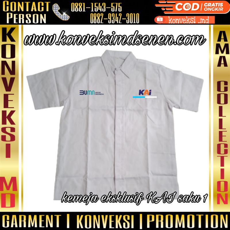 Jual kemeja eksklusif PT KAI full bordir/seragam PT KAI full bordir ...