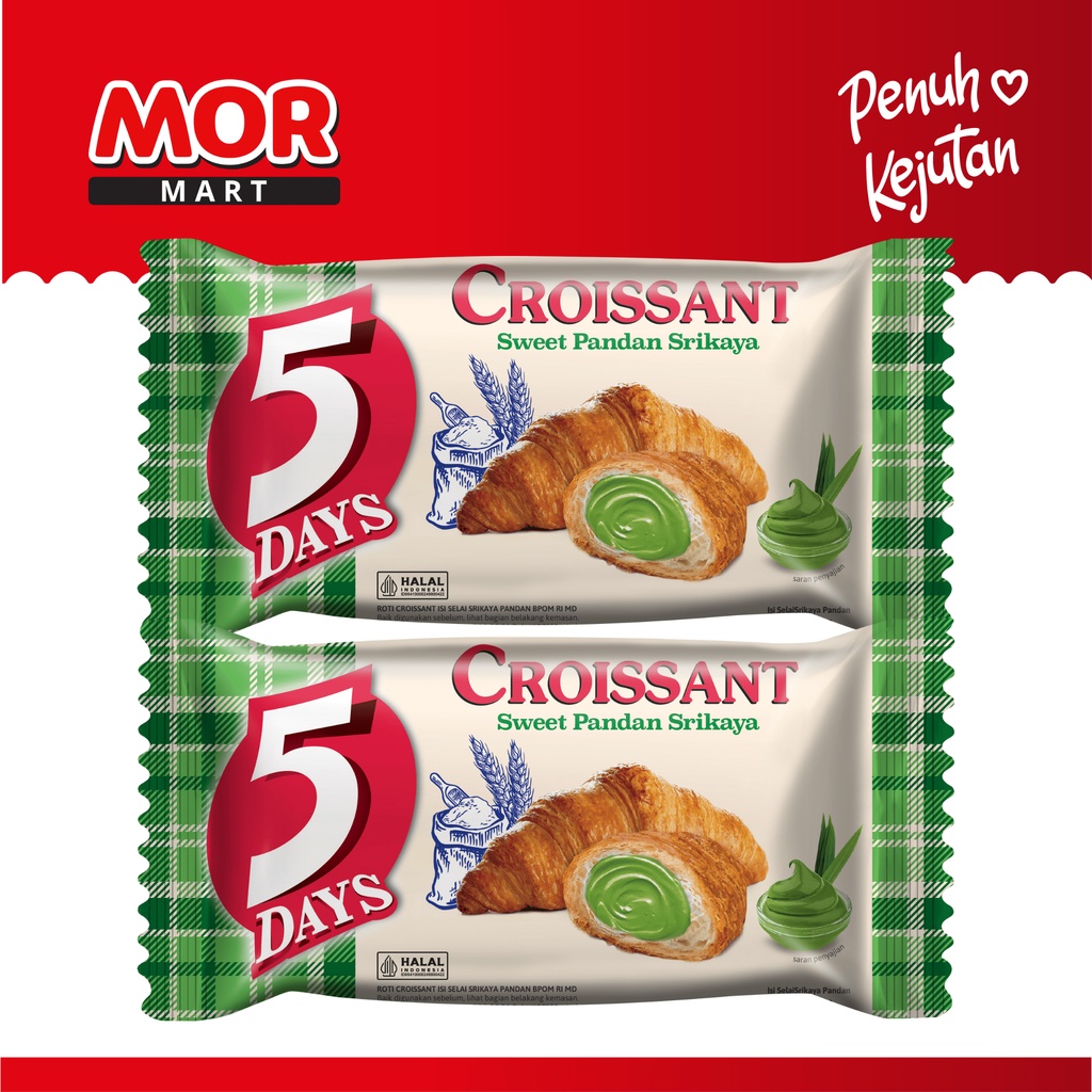 Jual DAPAT 2 5 DAYS Croissant Sweet Pandan Srikaya Roti Isi Selai Manis ...