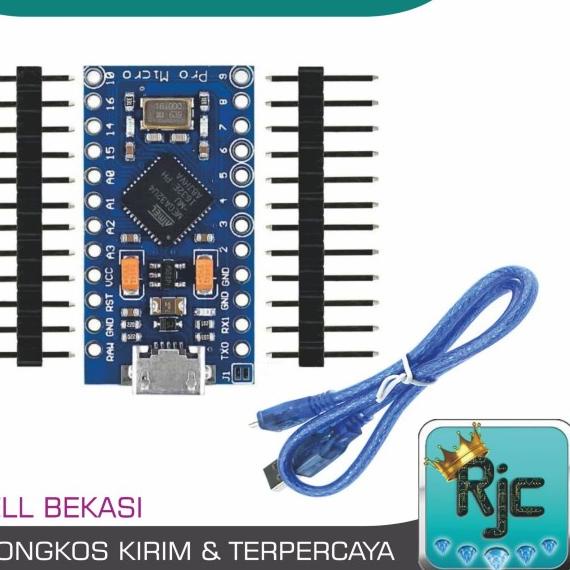 Jual Arduino Pro Micro Leonardo Atmega32U4 USB HID 5V 16MHZ - PLUS KABEL, Pin Tersolder | Shopee ...