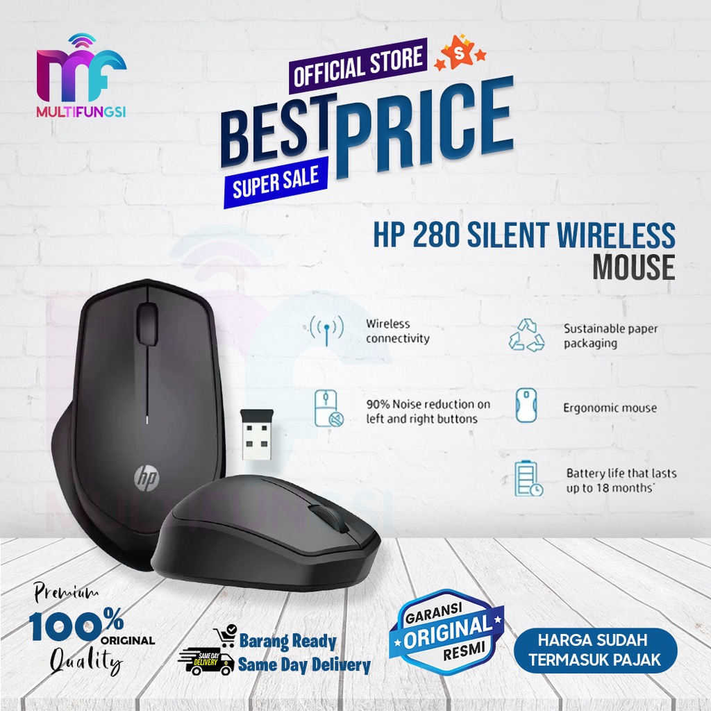 Jual HP 280 Silent Wireless Mouse / HP280 Garansi Resmi | Shopee Indonesia