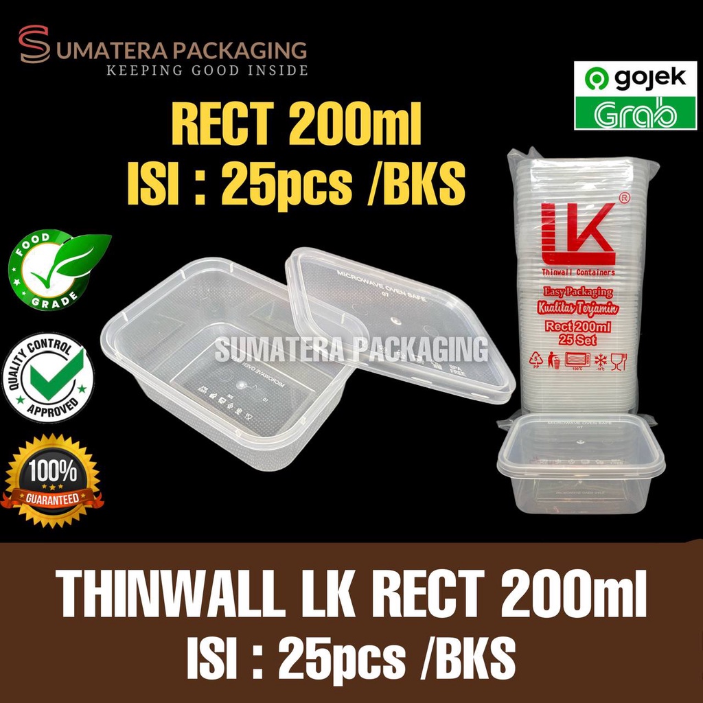 Jual Thinwall LK 200ml Rect Pack Kotak Makan Plastik Cup Salad PUDING Medan | Shopee Indonesia