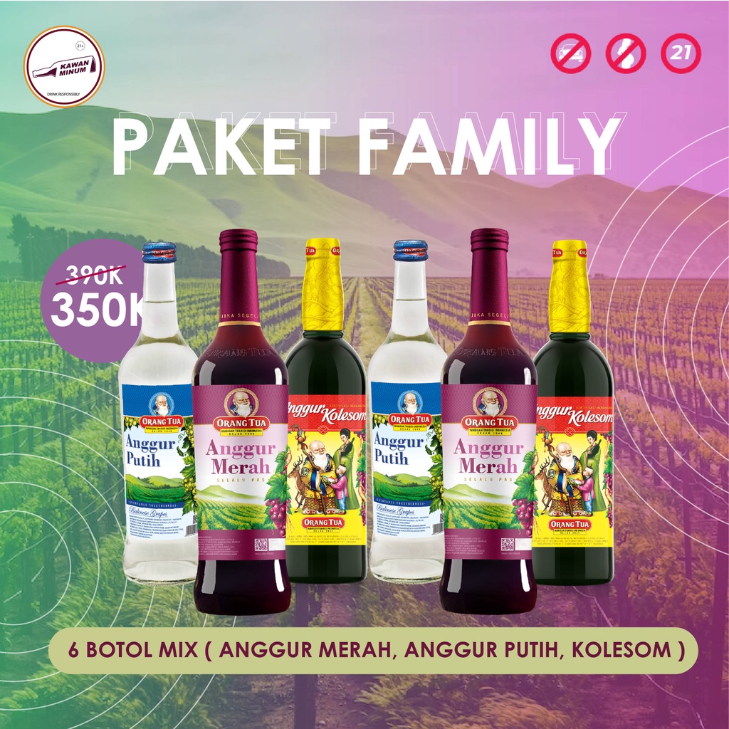 Jual Paket Family (6 Botol Mix Anggur Merah, Anggur Putih & Anggur Kolesom) | Shopee Indonesia