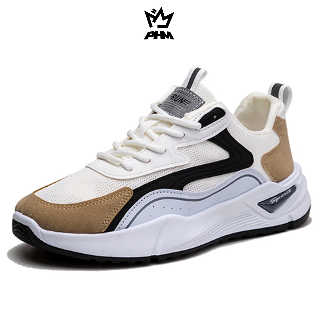 Jual PHM Sepatu Sneakers Pria Olahraga Sport Shoes Casual Running Leon Coklat | Shopee Indonesia
