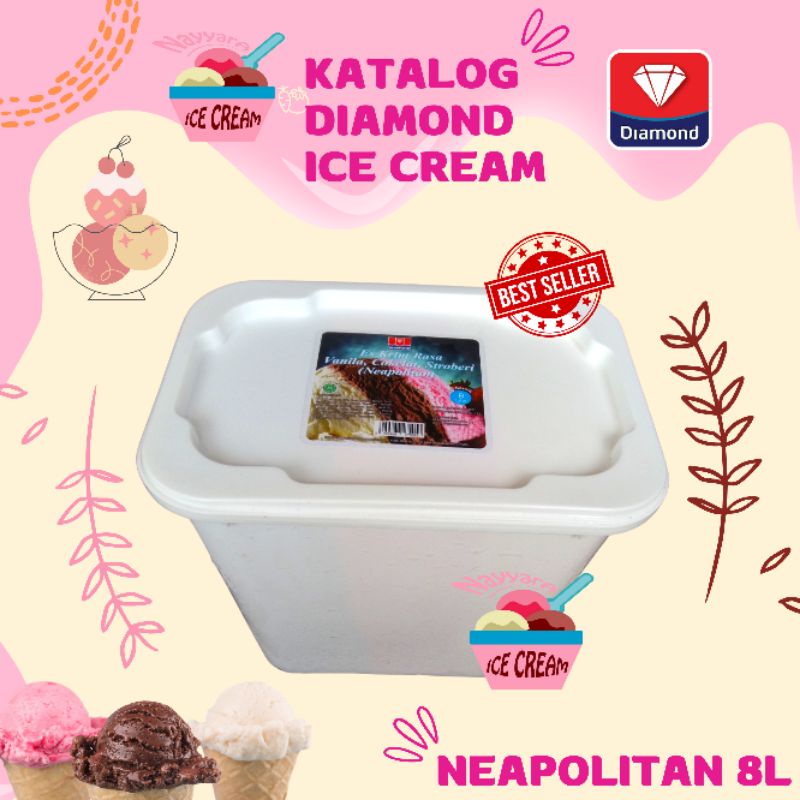 Jual Neapolitan Diamond Ice Cream / Es Krim Diamond Neapolitan 8 liter ...