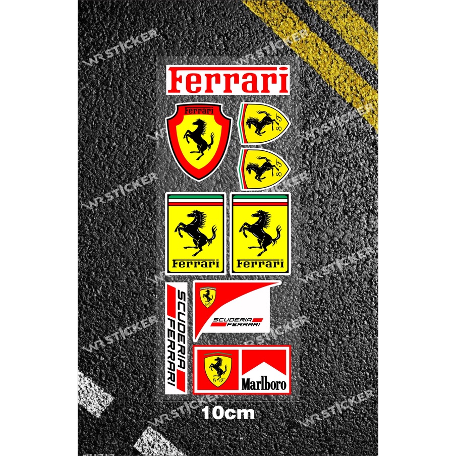 Jual Stiker ferrari stiker logo sponsor stiker variasi motor helm satu ...