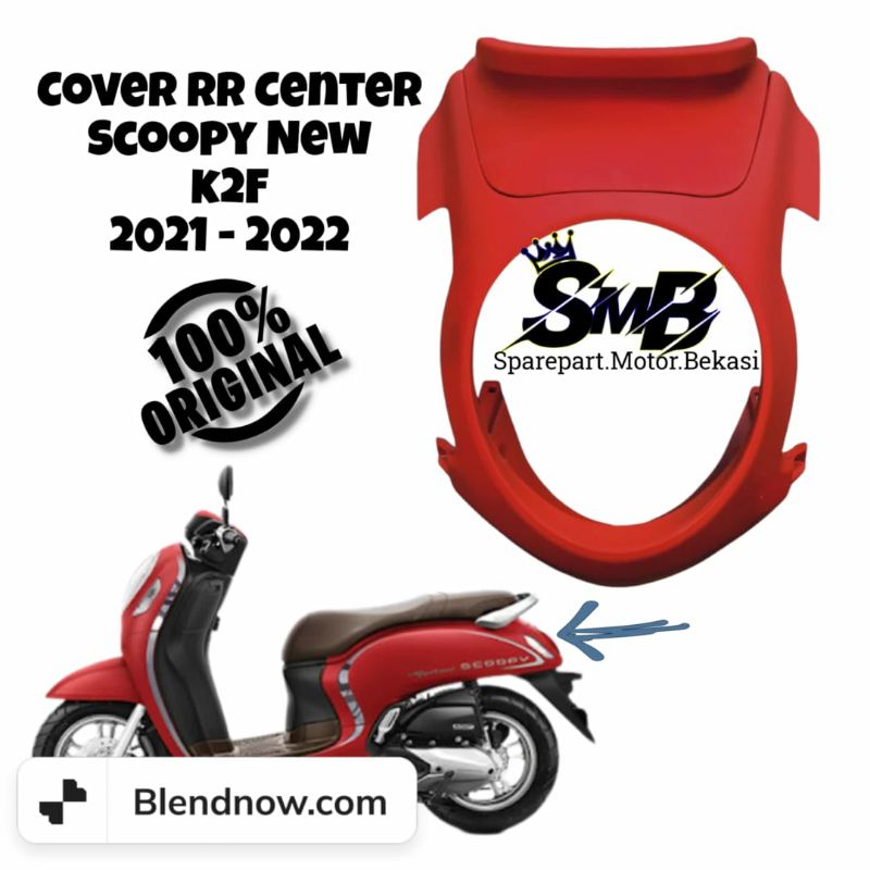Jual Cover RR center cover tail scoopy new prestige K2F merah doff red ...